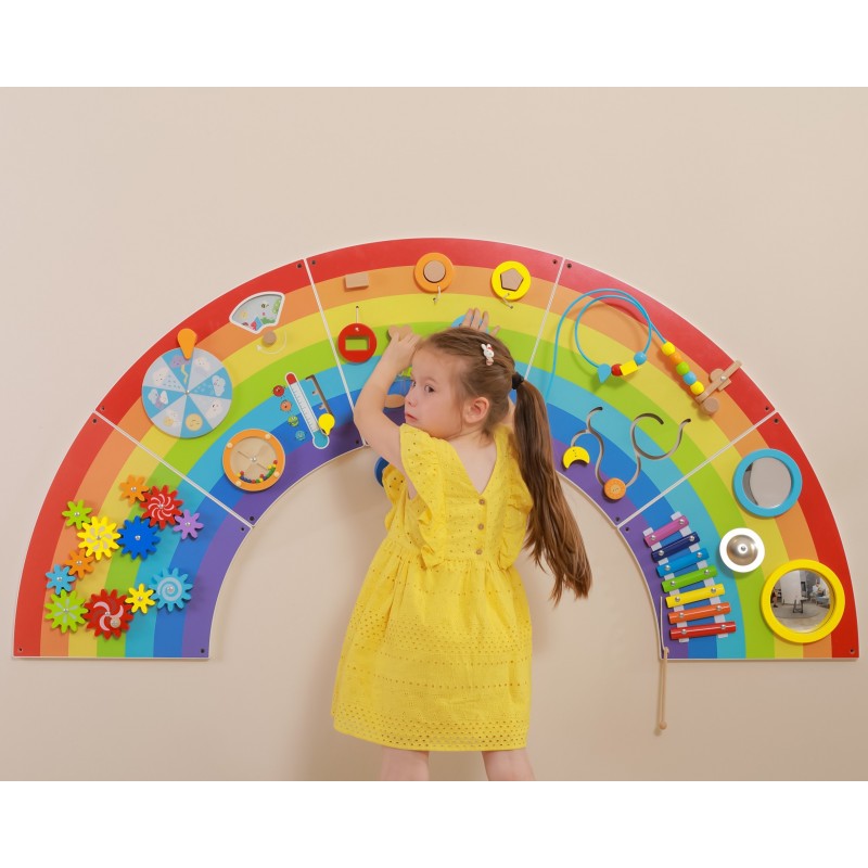 VIGA Wooden Sensory and Manipulation Board EDU Rainbow FSC Certificate