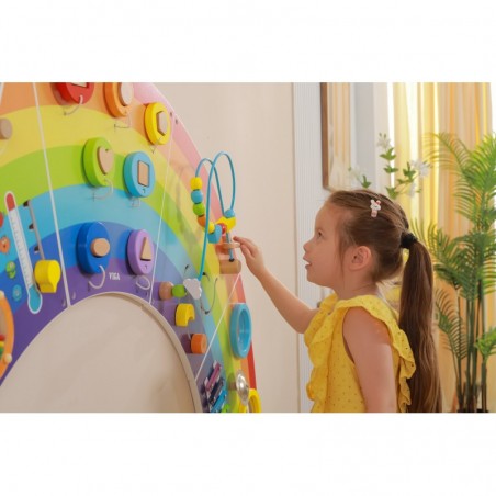 VIGA Wooden Sensory and Manipulation Board EDU Rainbow FSC Certificate