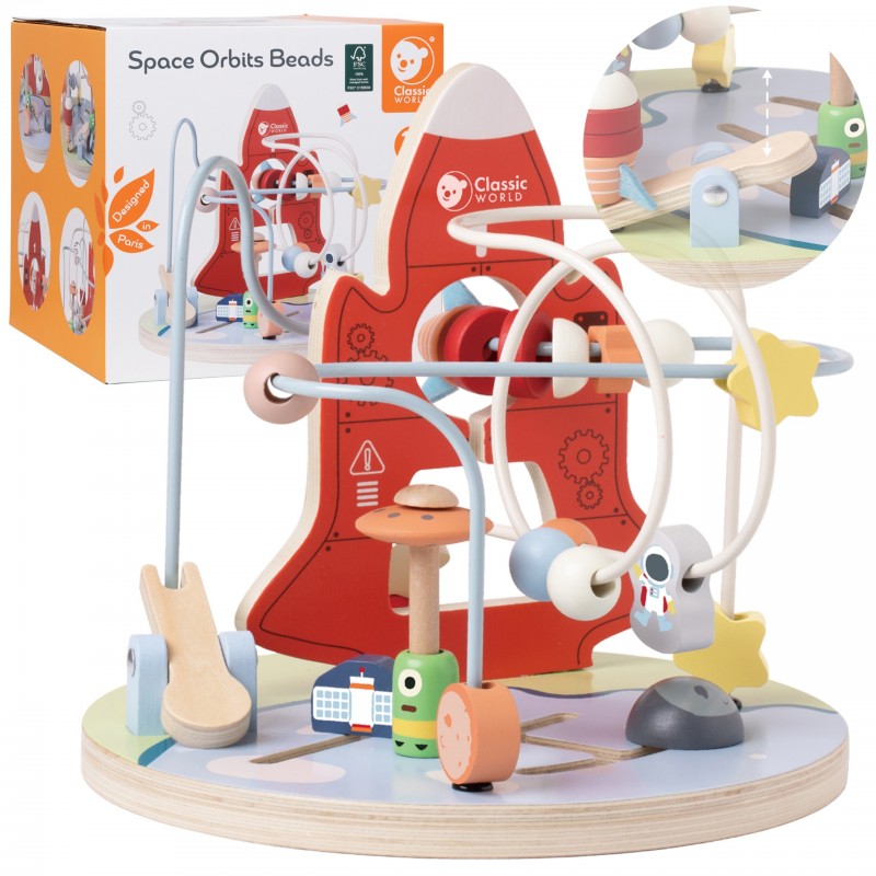 CLASSIC WORLD Educational Maze Interlace Space Orbits Beads 18m+ FSC