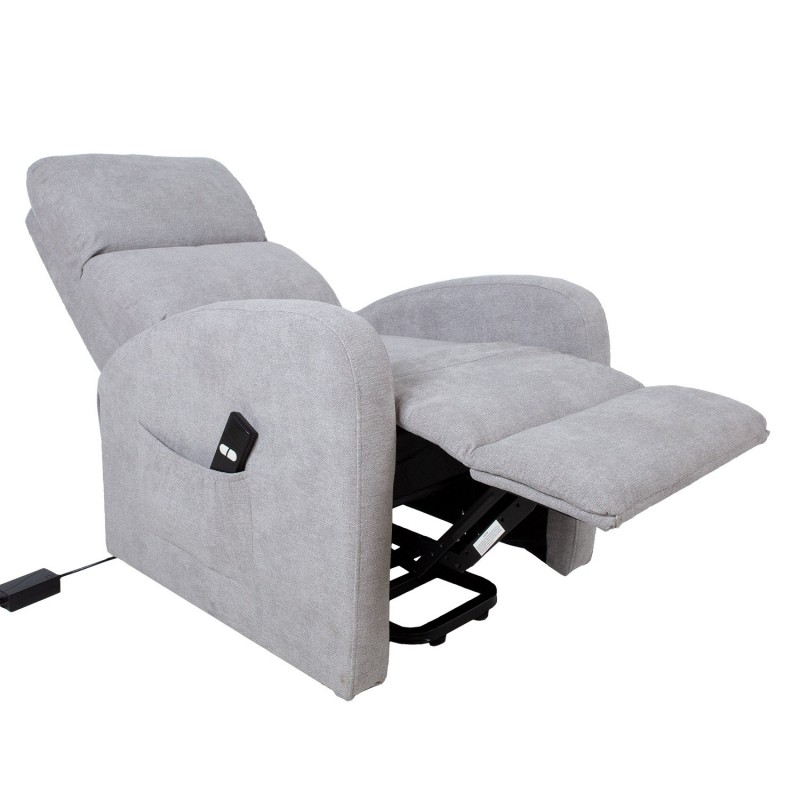 Recliner armchair BARNY with lifting mechanism, light grey
