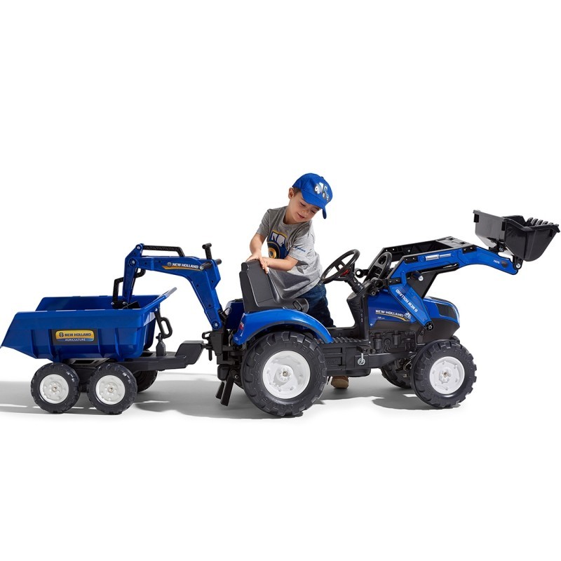 FALK New Holland Pedal Tractor Blue with Trailer from 3 Years