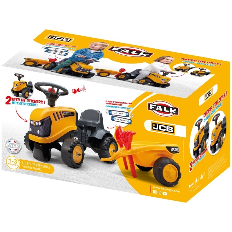 FALK Tractor JCB Orange with a trailer from 1 year