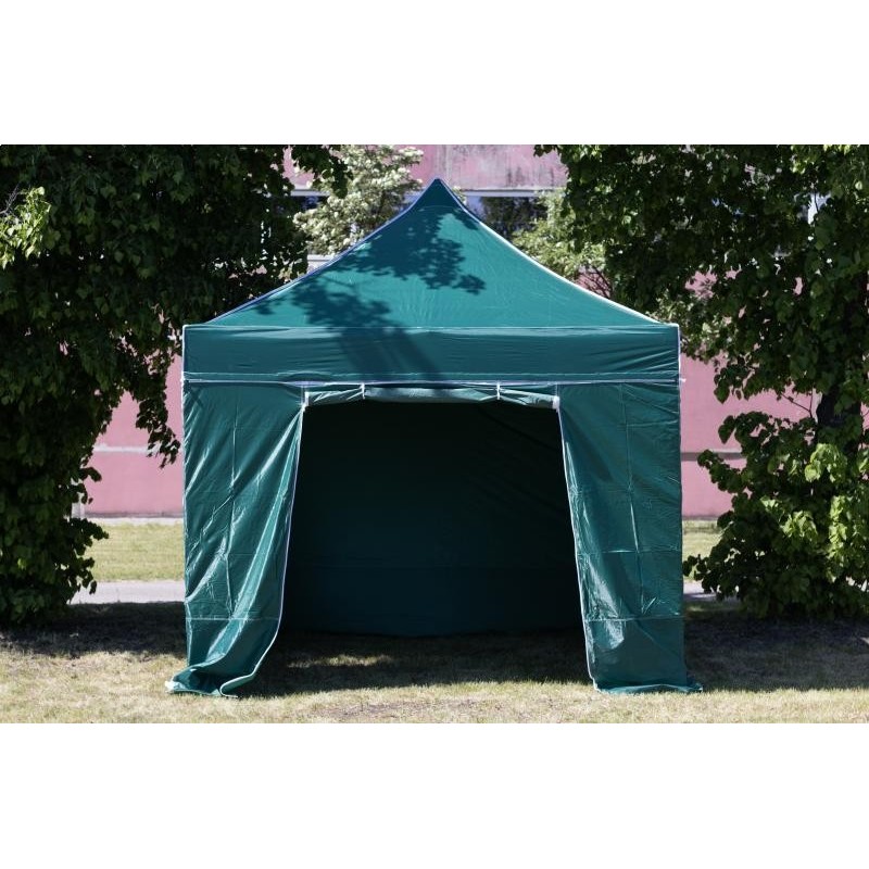 Pop Up Folding awning 3x3 m, with walls, Green, X series, aluminum ...