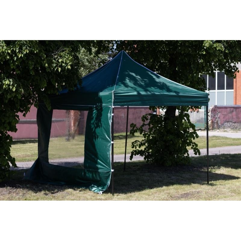 Pop Up Folding awning 3x3 m, with walls, Green, X series, aluminum ...