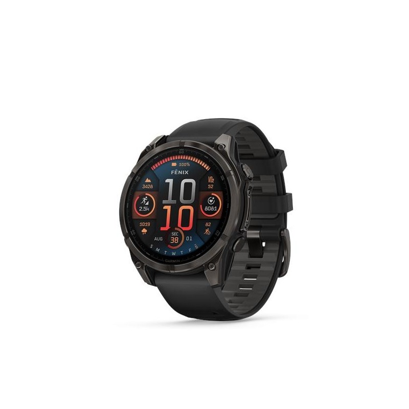 Garmin Fenix 8 AMOLED Sapphire kell, 47 mm, Süsiniku hall DLC titaan ...