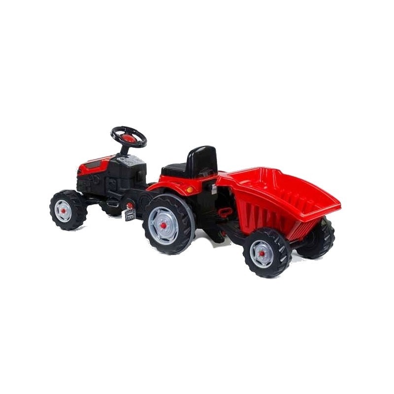 WOOPIE Pedal tractor Farmer GoTrac MAXI with Silent Wheels Trailer