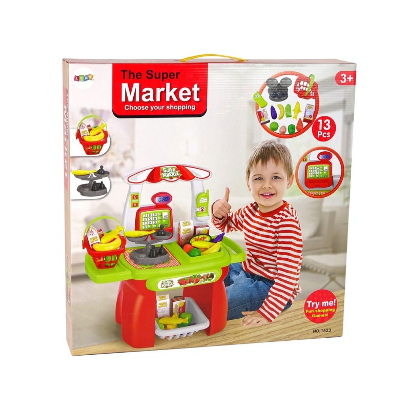 Supermarket Set Shop Basket Scale Groceries