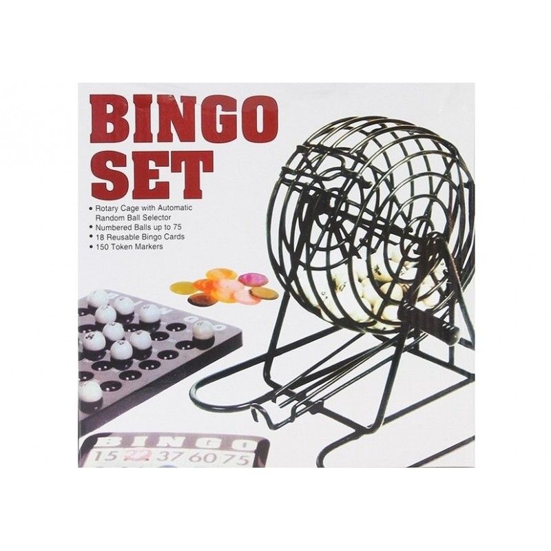 Metal Bingo Game Set Reusable Cards Lottery Machine