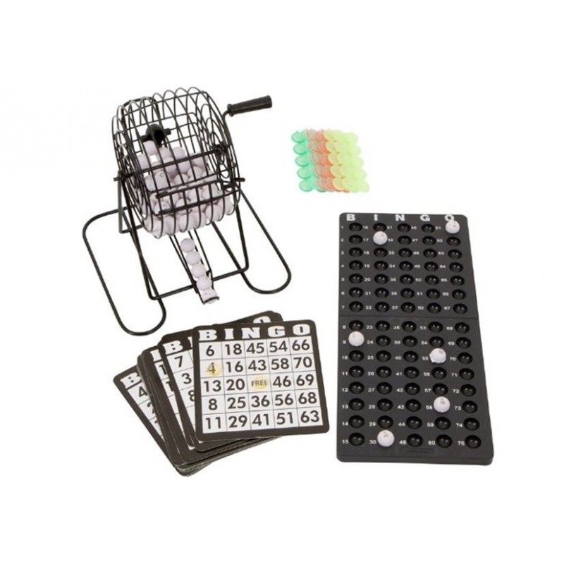 Metal Bingo Game Set Reusable Cards Lottery Machine