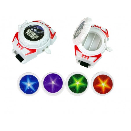 Space Warrior Set Laser Gun Lightsaber Handcuffs Disc Thrower