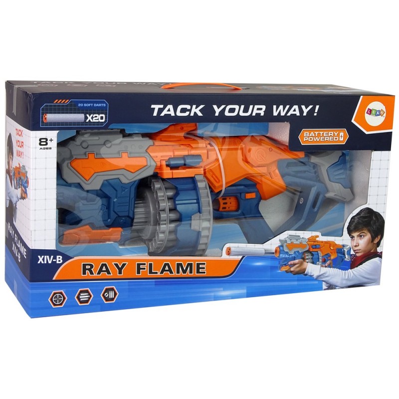 Huge Foam Gun RAY FLAME Rotating Magazine The gun is as long as 55 ...